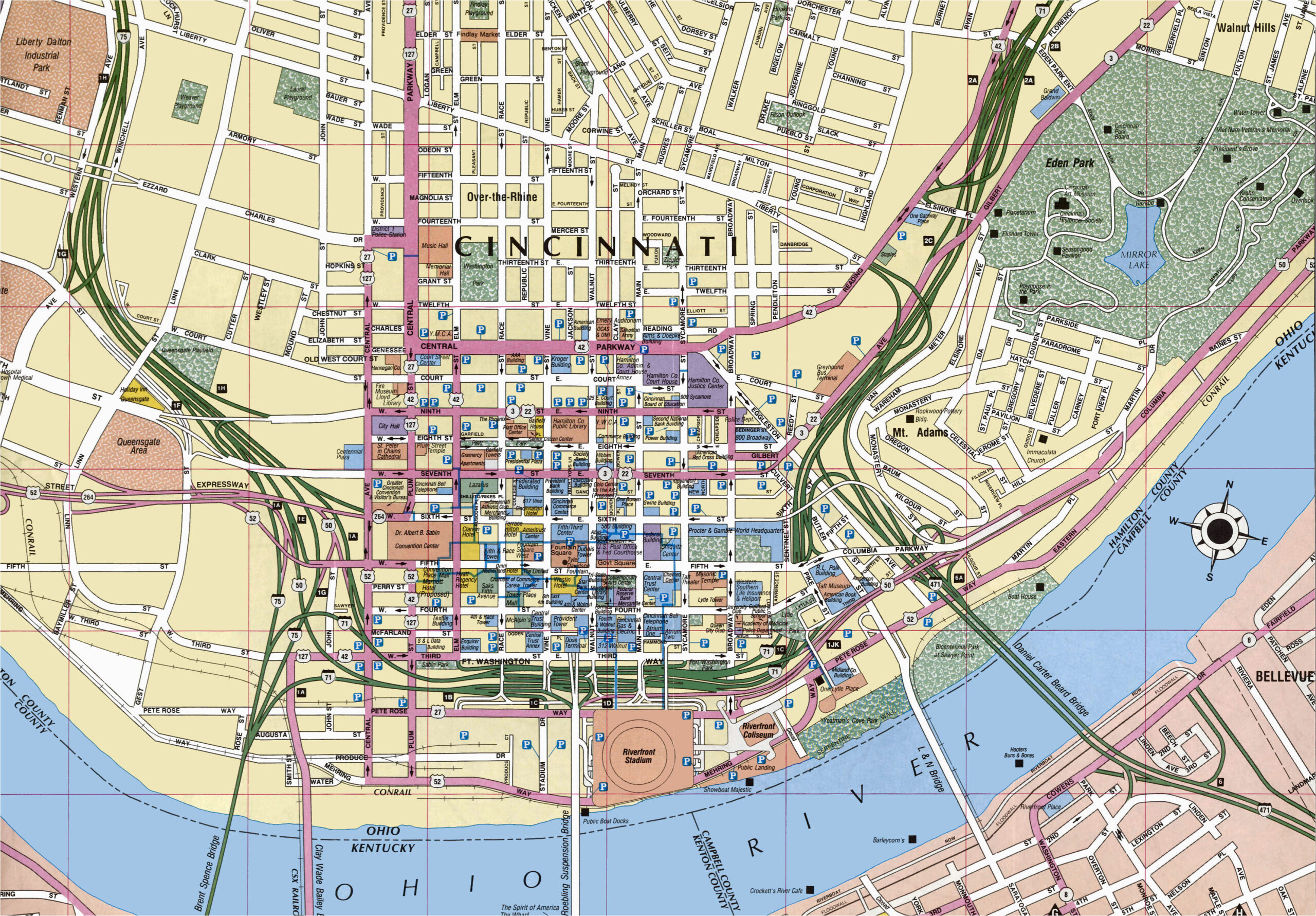 Street Map Of Downtown Columbus Ohio Maps Of Ohio