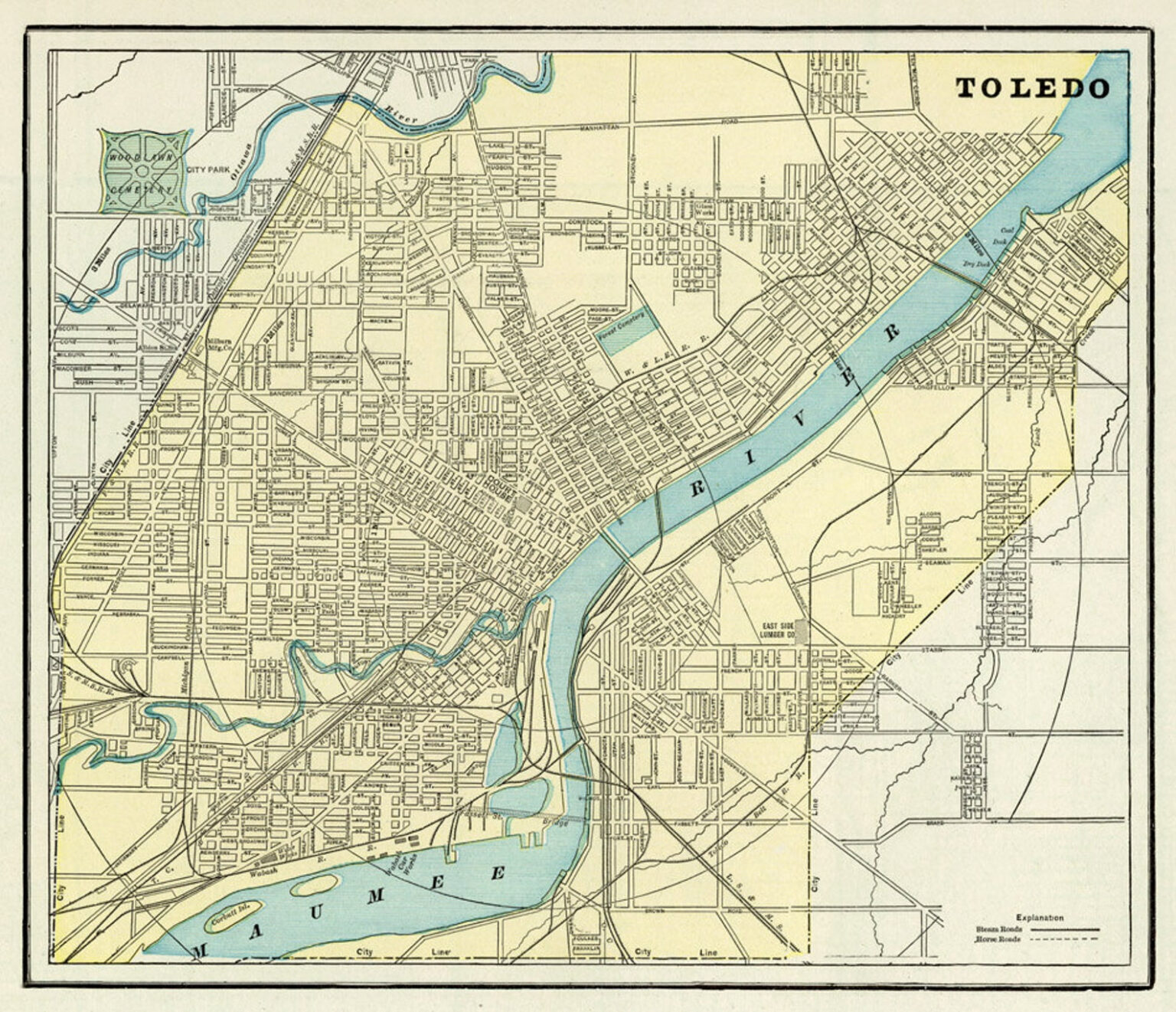 Toledo Map Archival Reproduction Old Map Of Toledo Ohio Etsy | Maps Of Ohio
