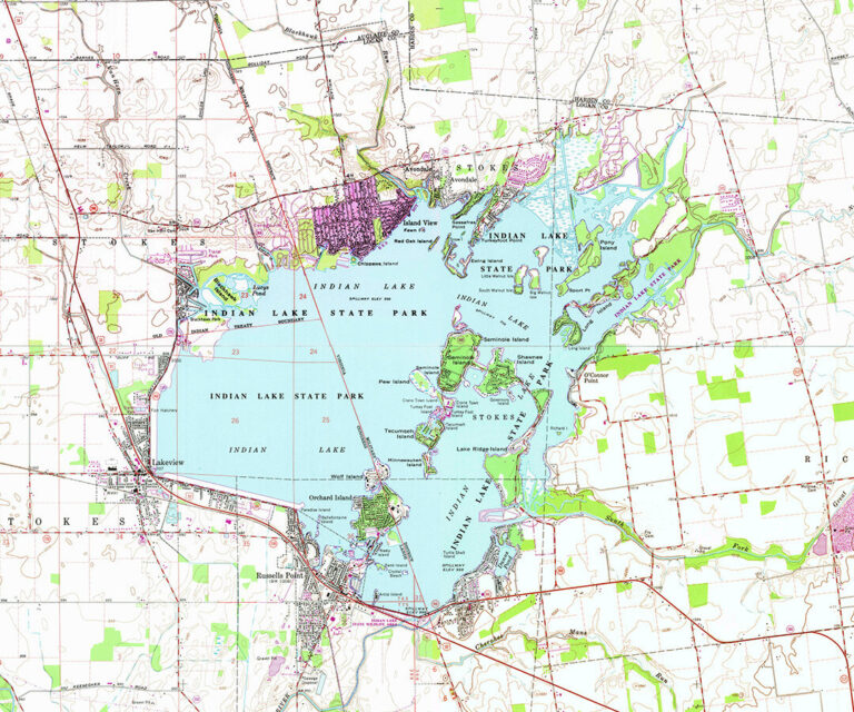 Depth Map Of Indian Lake Ohio | Maps Of Ohio