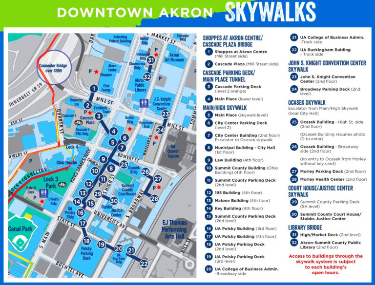 Street Map Of Downtown Akron Ohio | Maps Of Ohio