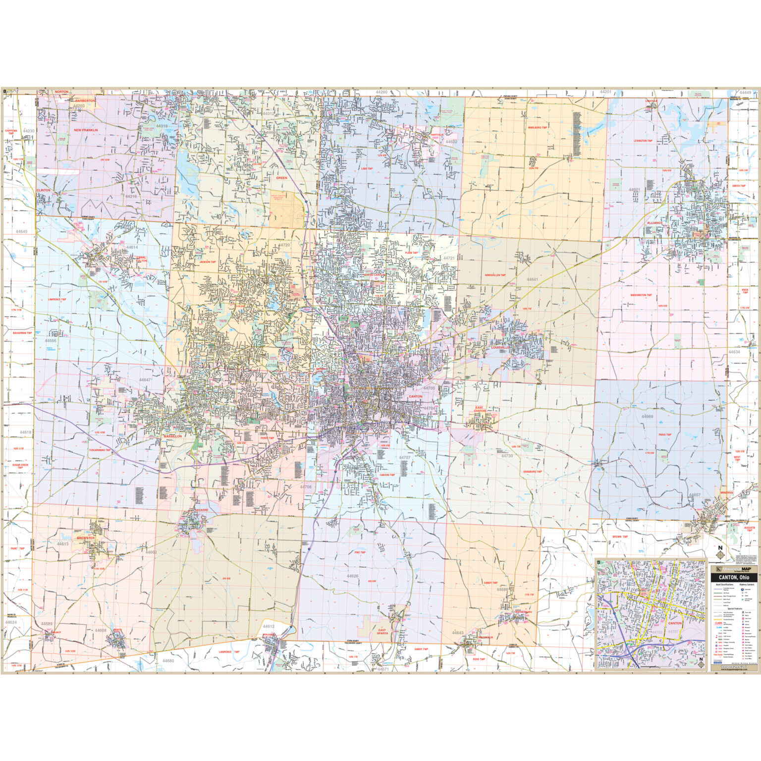 Road Map Of Stark County Ohio | Maps Of Ohio
