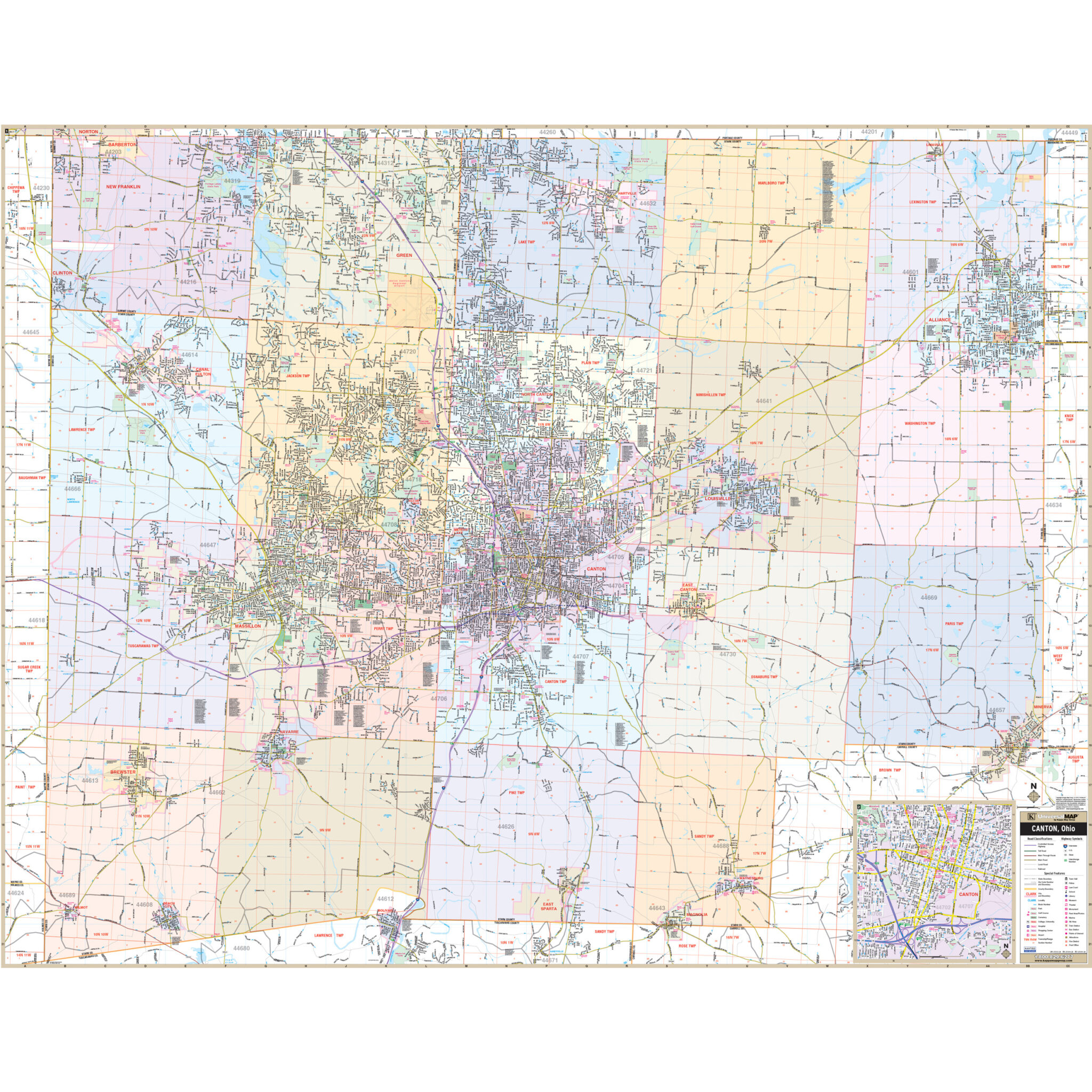 Map Of Canton Ohio And Surrounding Area | Maps Of Ohio