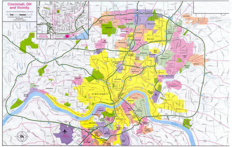 Printable Map Of Cincinnati Ohio | Maps Of Ohio