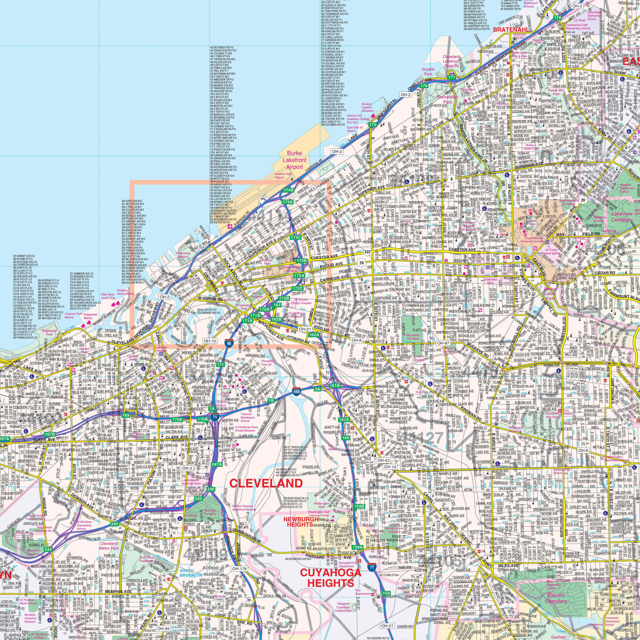 Map Of Cleveland Ohio Suburbs | Maps Of Ohio