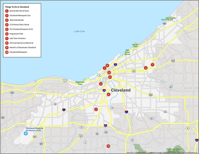 Map Of Cleveland Ohio And Suburbs | Maps Of Ohio