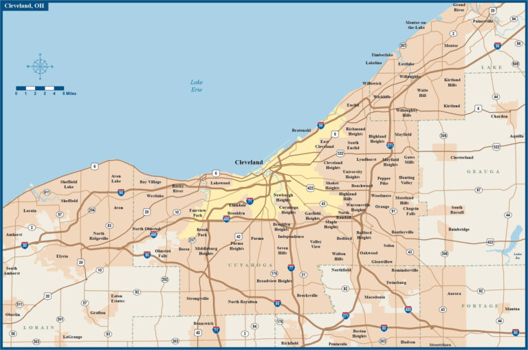 Free Map Of Cleveland Ohio | Maps Of Ohio