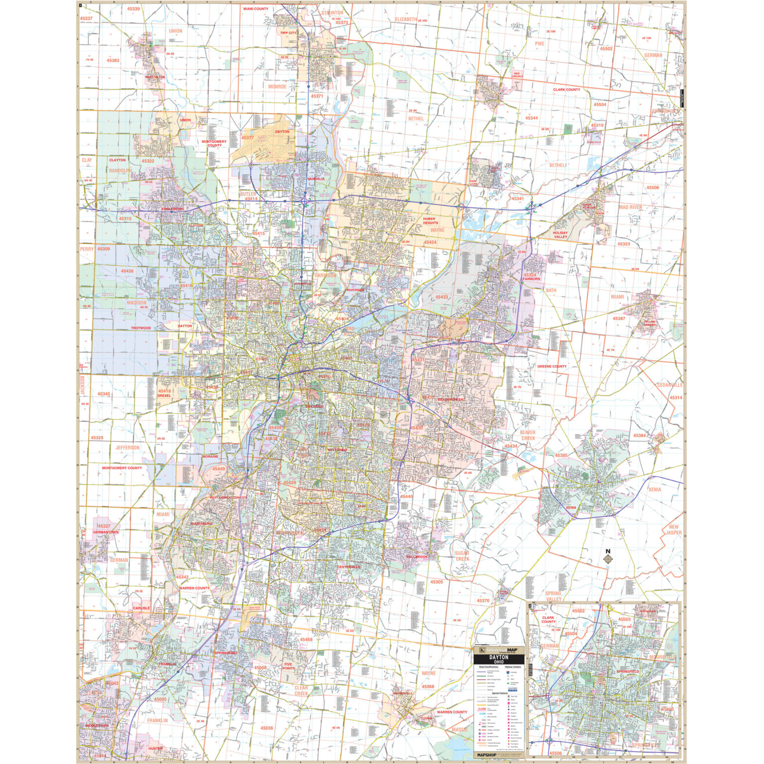 Map Of Dayton Ohio And Surrounding Cities | Maps Of Ohio