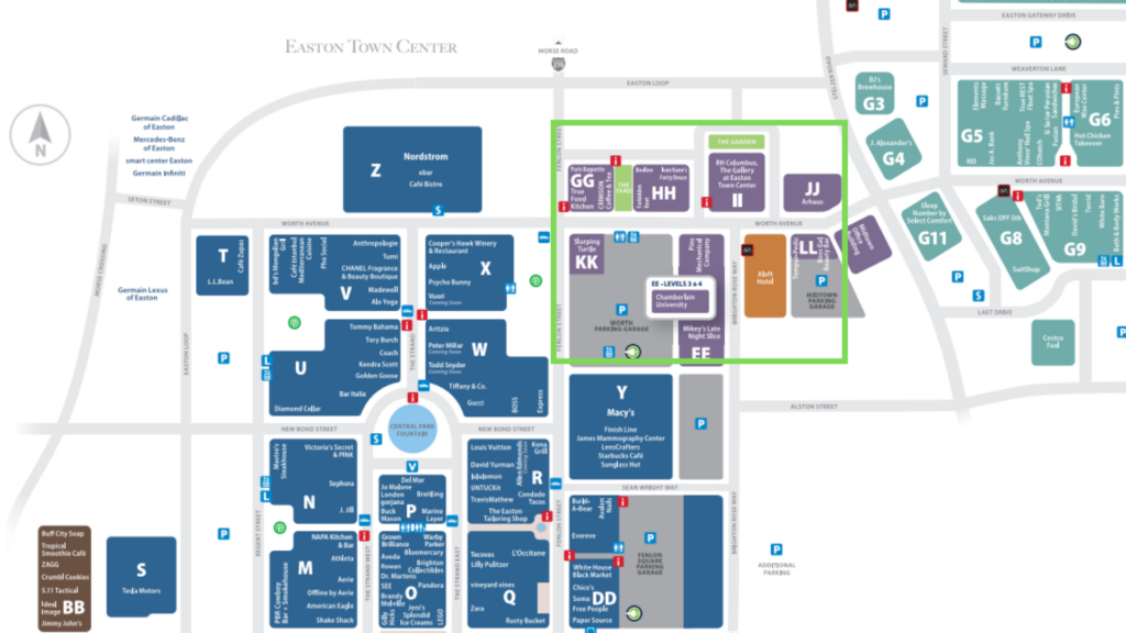 Map Of Easton Town Center Columbus Ohio | Maps Of Ohio