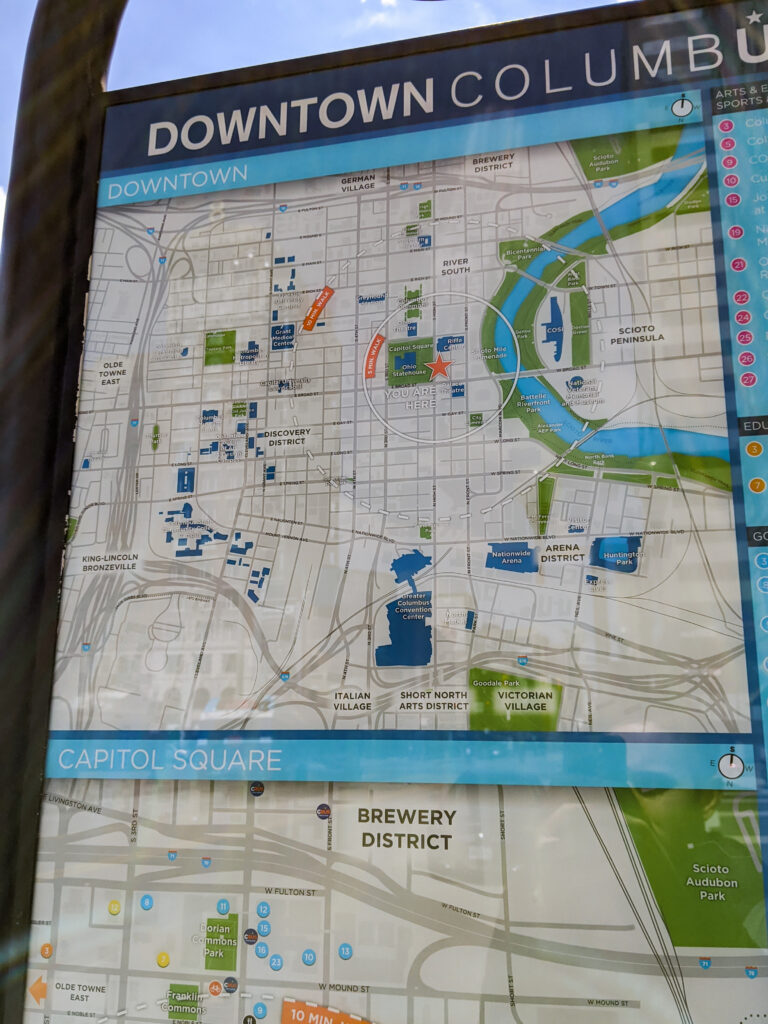 Street Map Of Downtown Columbus Ohio | Maps Of Ohio