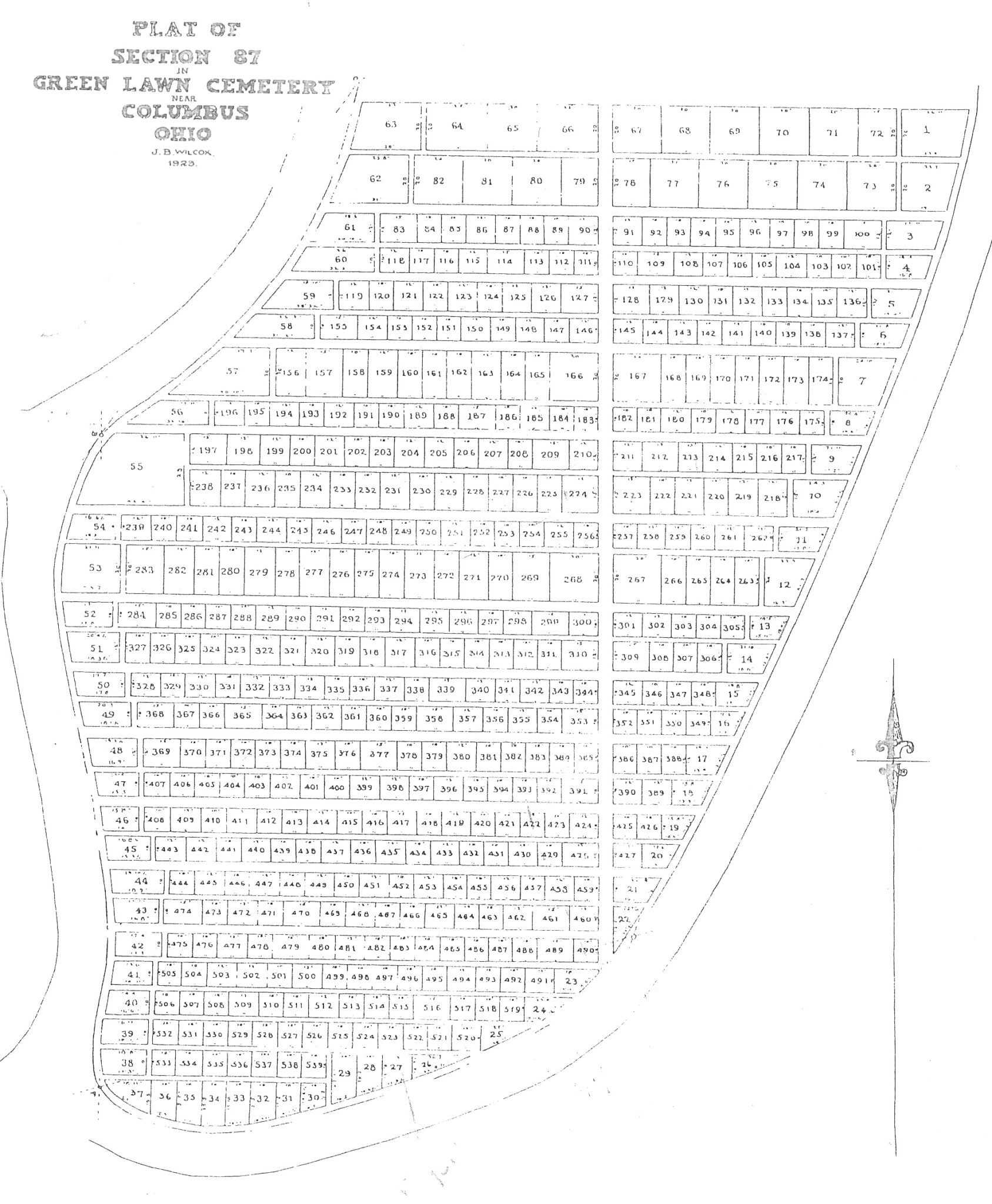 Map Of St Joseph Cemetery Columbus Ohio | Maps Of Ohio