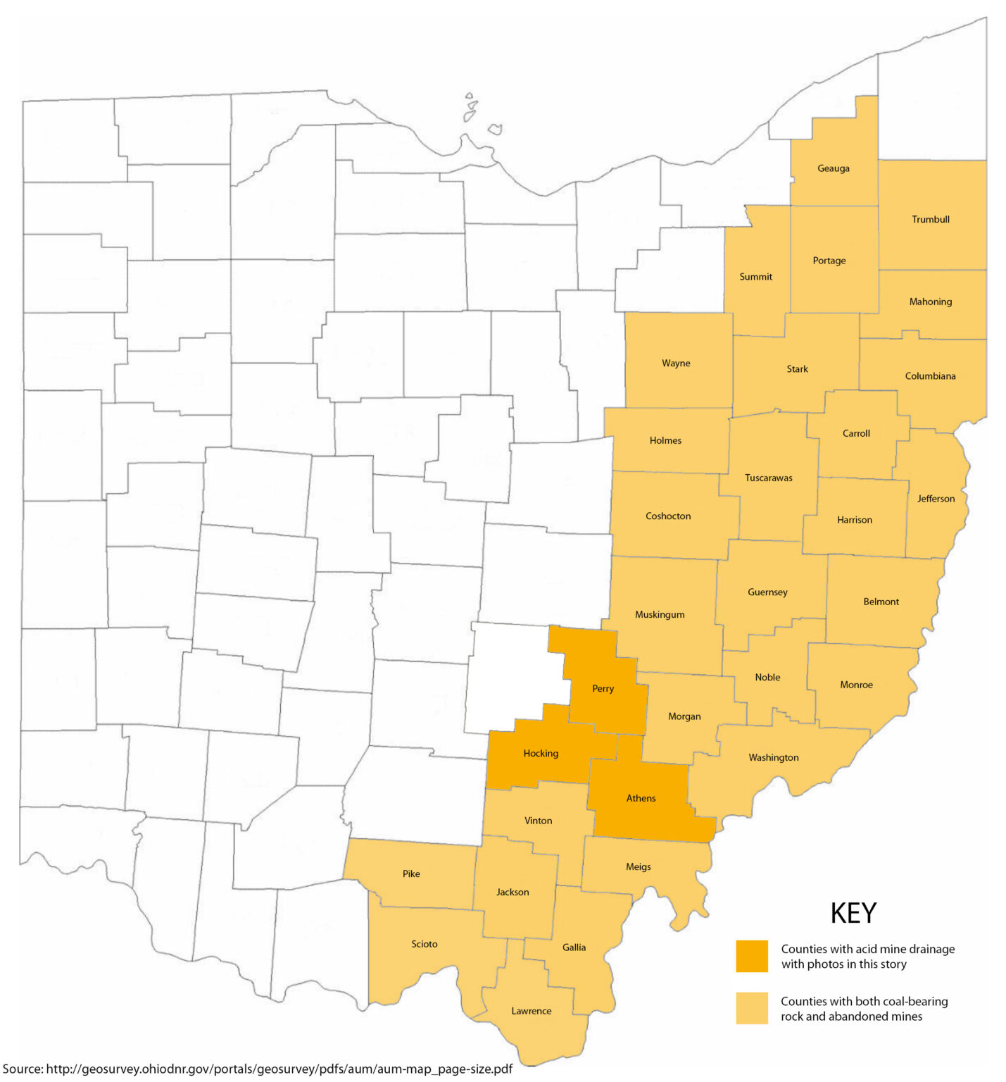 Map Of Abandoned Mines In Ohio | Maps Of Ohio