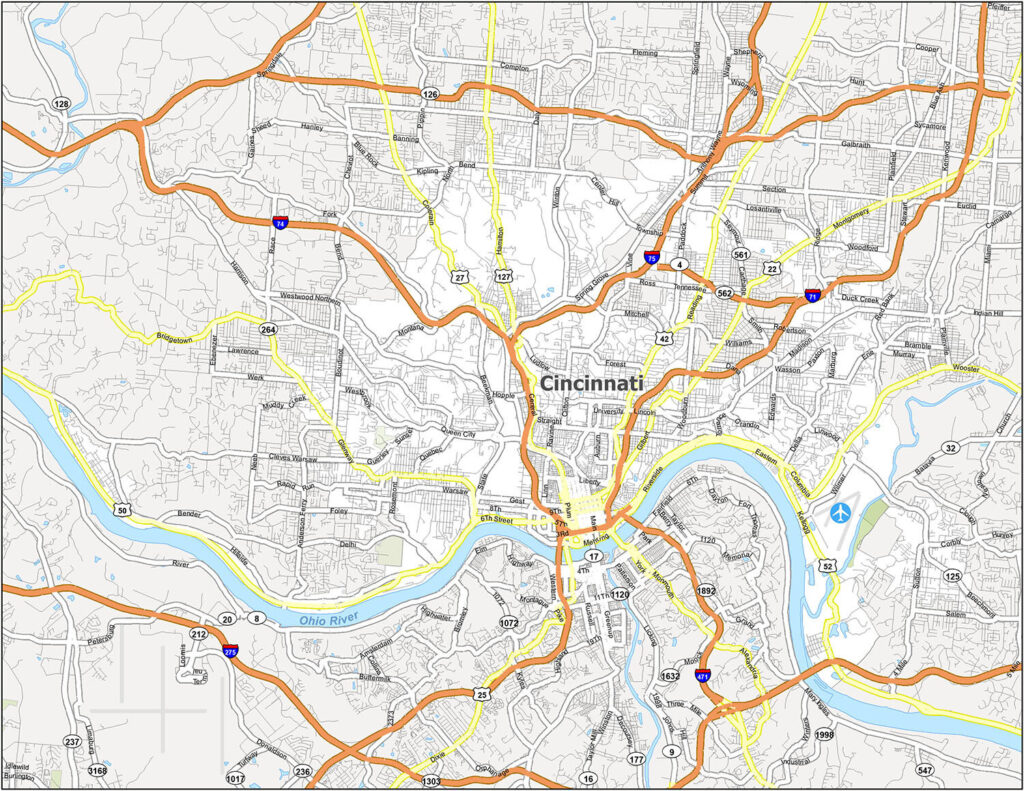 Map Of Downtown Cincinnati Ohio | Maps Of Ohio