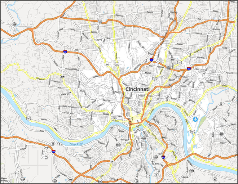 Map Of Downtown Cincinnati Ohio | Maps Of Ohio