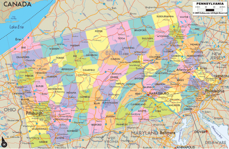 Map Of Ohio And Pennsylvania With Cities | Maps Of Ohio