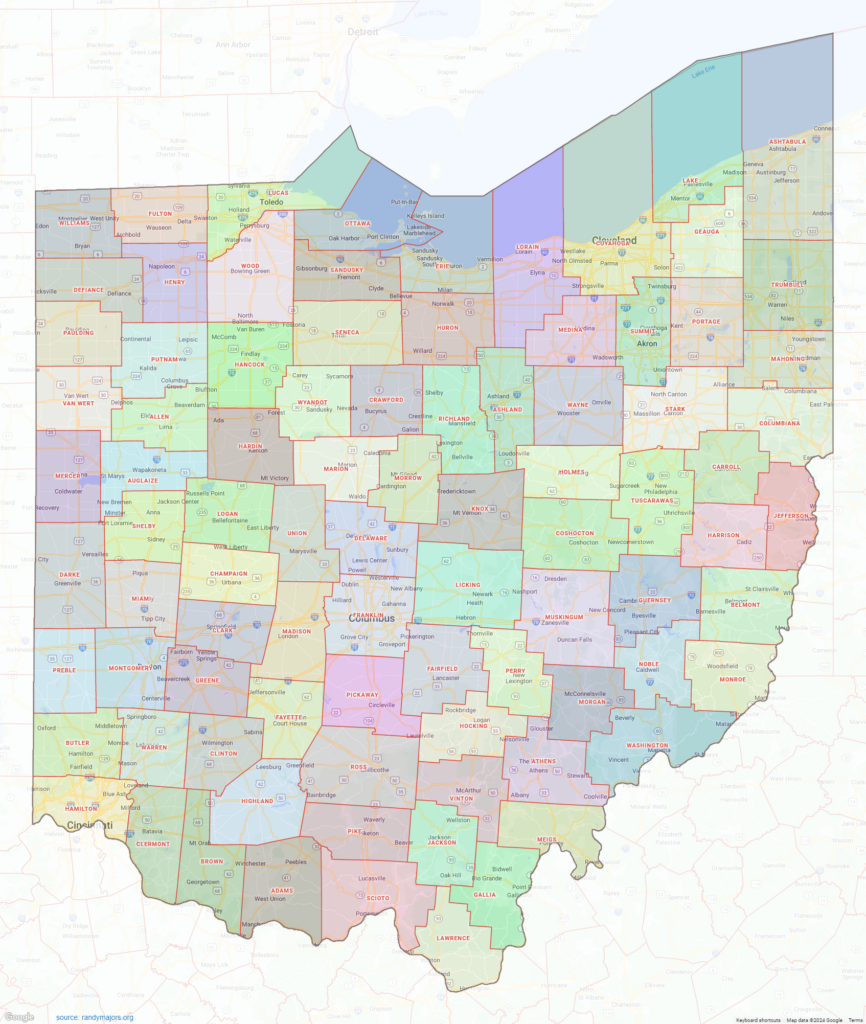 Map Of Ohio Showing Counties And Cities | Maps Of Ohio