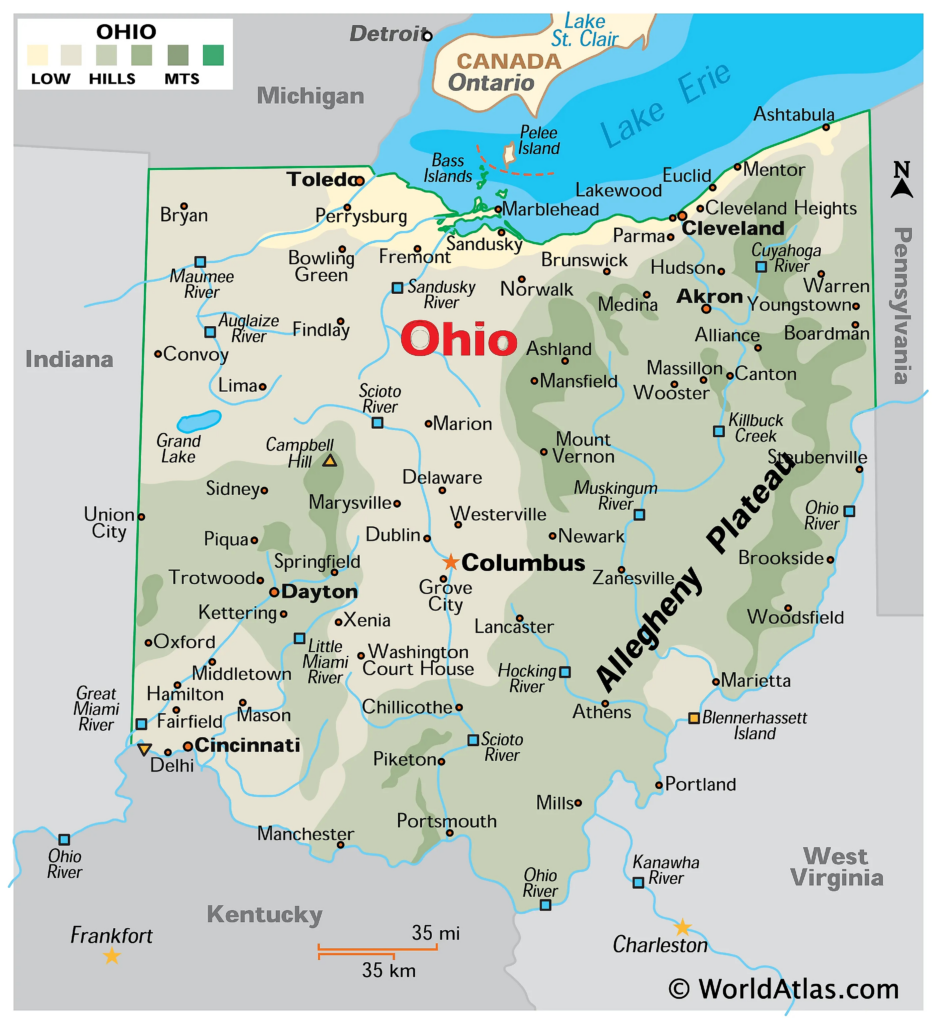 Map Of Ohio Showing Major Cities | Maps Of Ohio