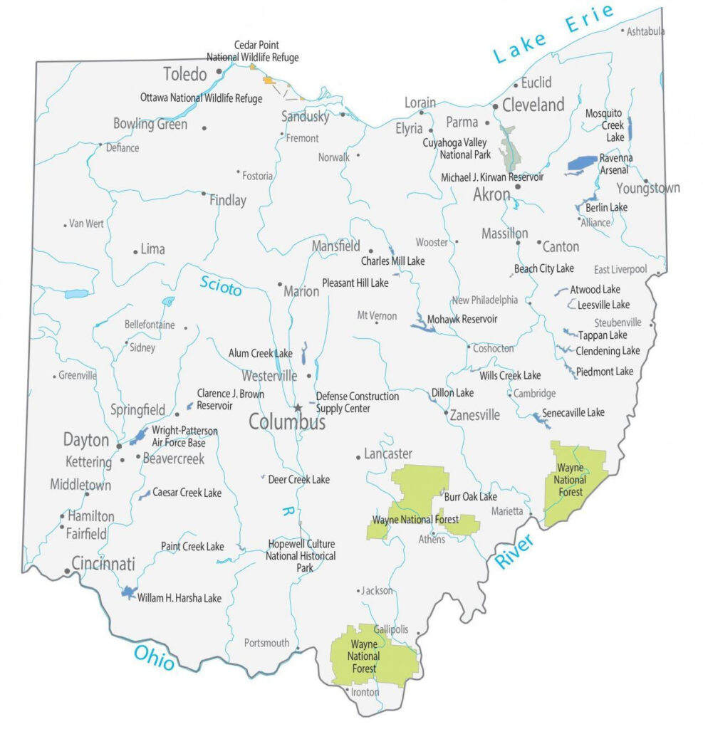 Map Of Ohio Rivers And Cities | Maps Of Ohio