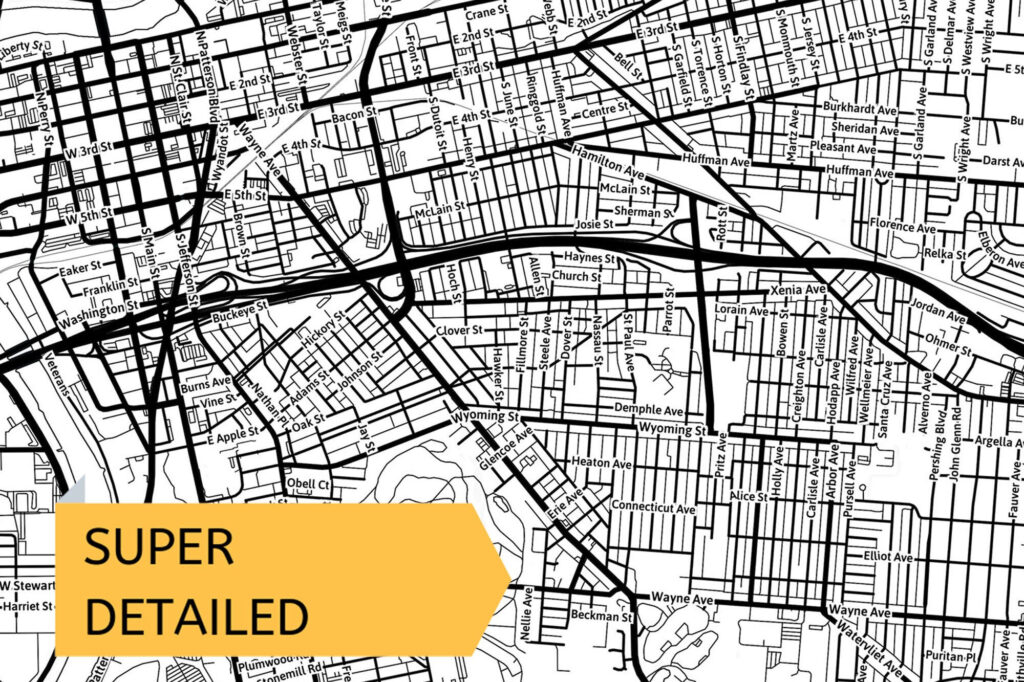 Street Map Of Dayton Ohio | Maps Of Ohio