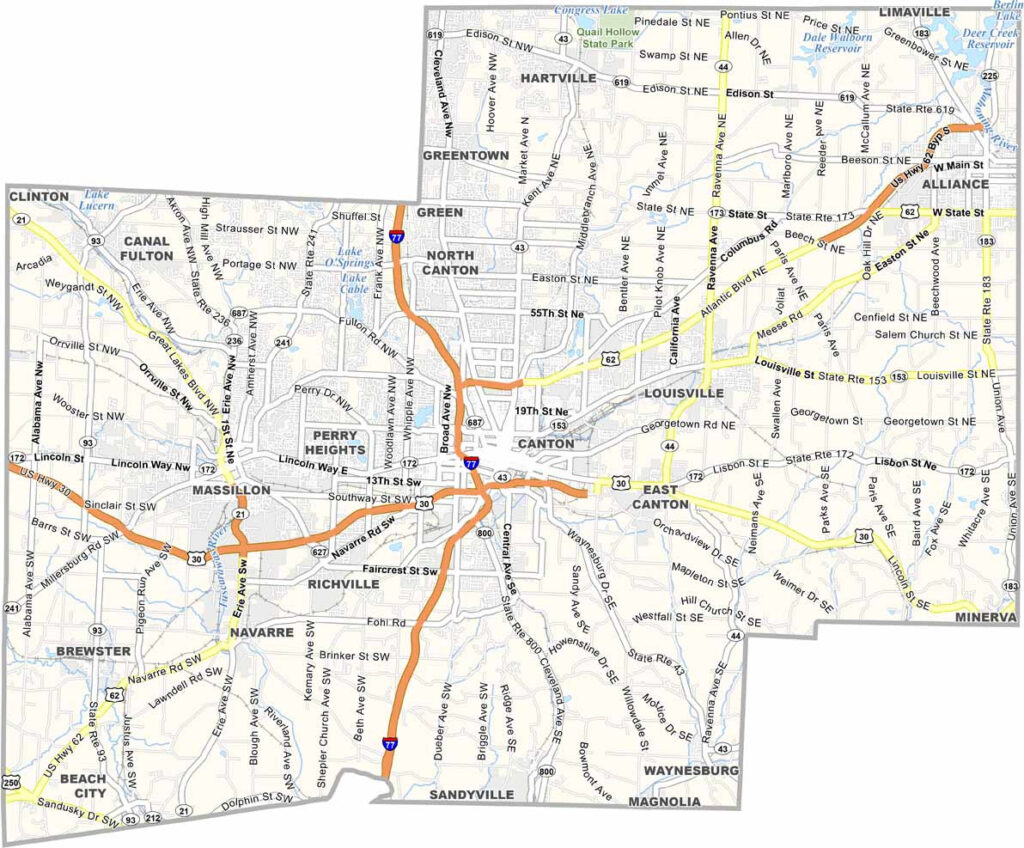 Map Of Canton Ohio Area | Maps Of Ohio