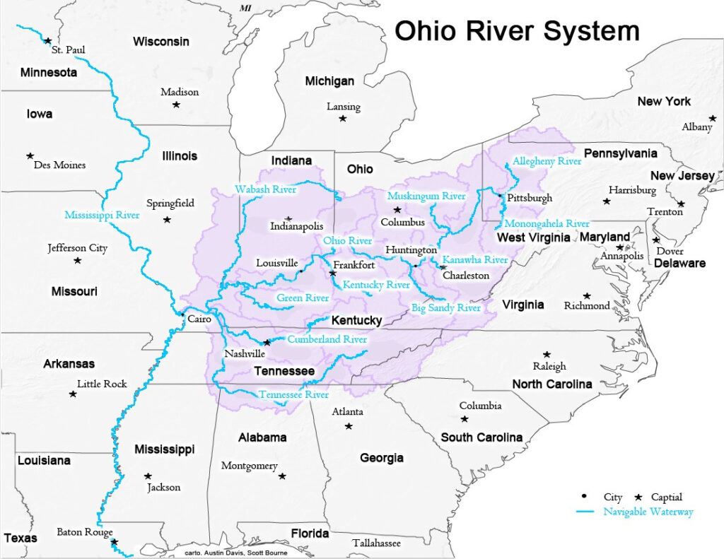 Map Of Ohio River And Tributaries | Maps Of Ohio