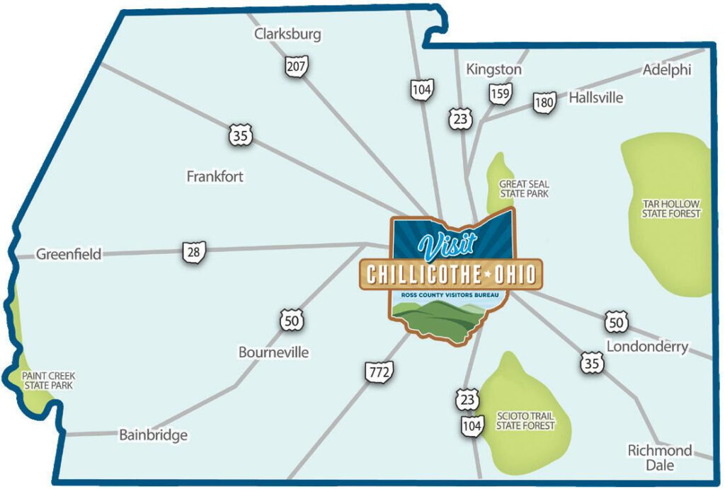 Map Of Chillicothe Ohio And Surrounding Area | Maps Of Ohio