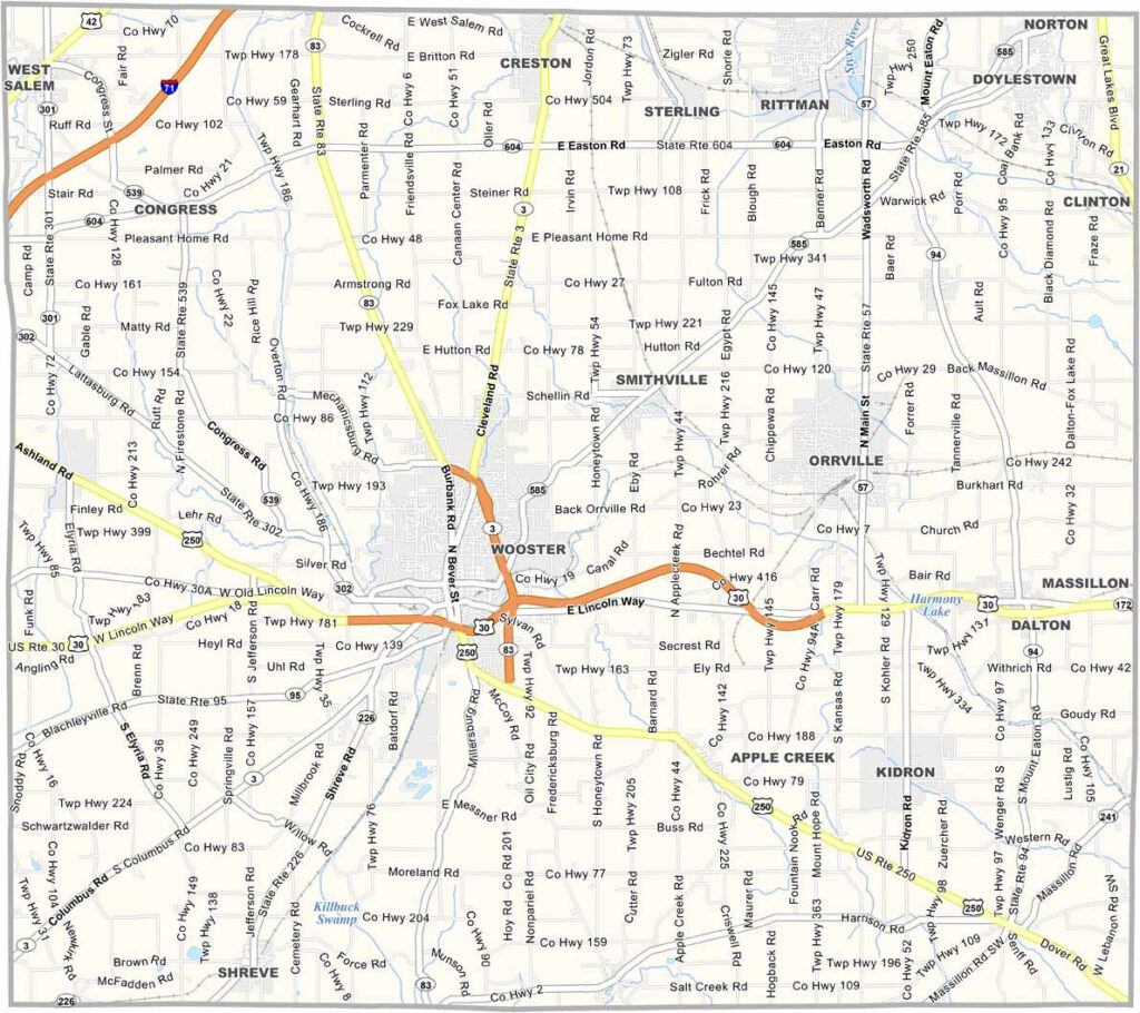 Street Map Of Wooster Ohio | Maps Of Ohio