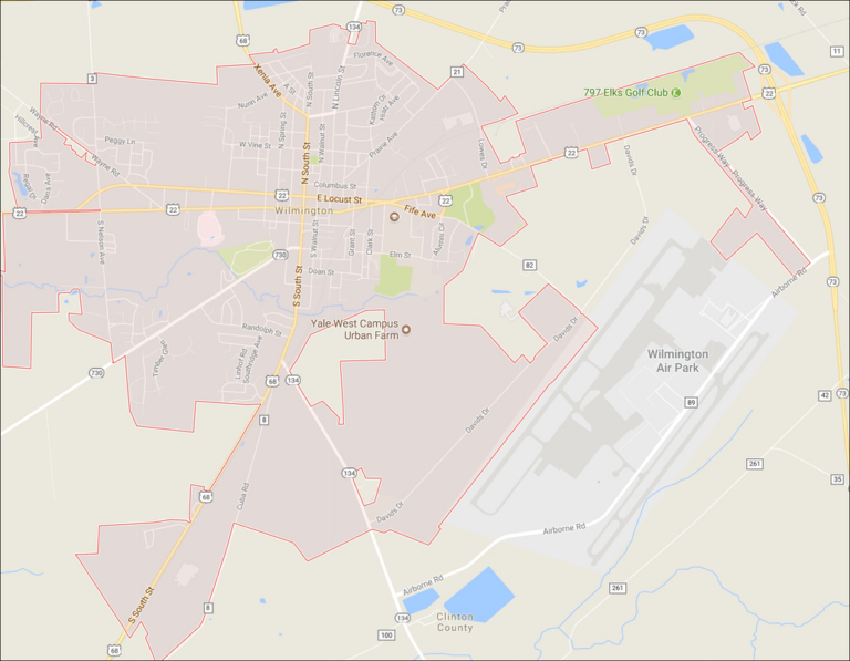 Map Of Wilmington Ohio And Surrounding Areas | Maps Of Ohio