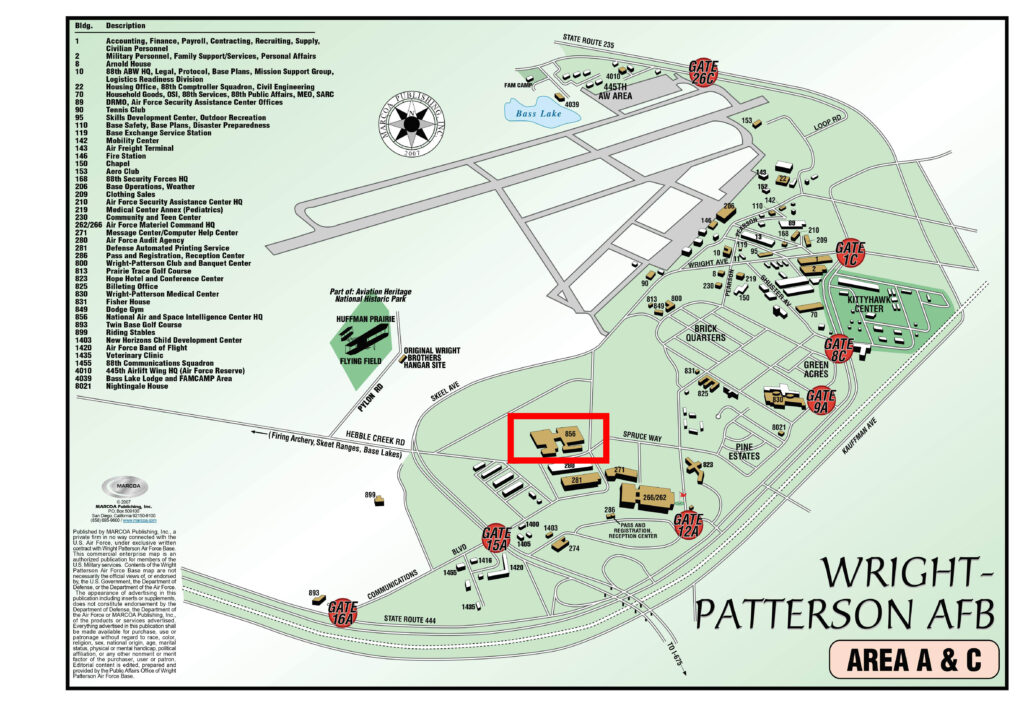 Map Of Wright Patterson Afb Ohio | Maps Of Ohio