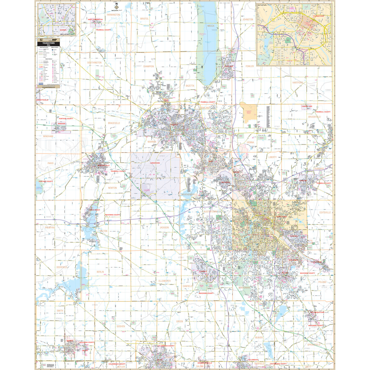 Map Of Youngstown Ohio And Surrounding Areas | Maps Of Ohio