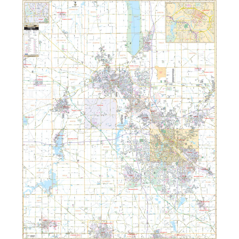 Map Of Youngstown Ohio And Surrounding Areas | Maps Of Ohio